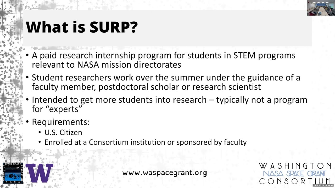 Summer Undergraduate Research Program (SURP) Info Session — February 23, 2023