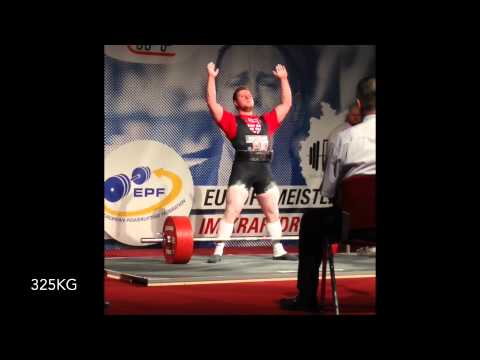 1017.5 kg / 2243 lbs total @ 104.5 kg bw - 1.place European Championship 2015