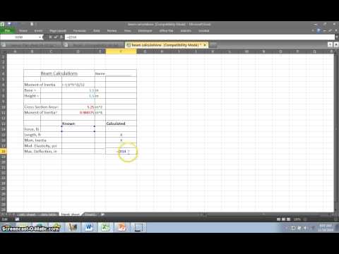 Engineering statics spreadsheet instructions