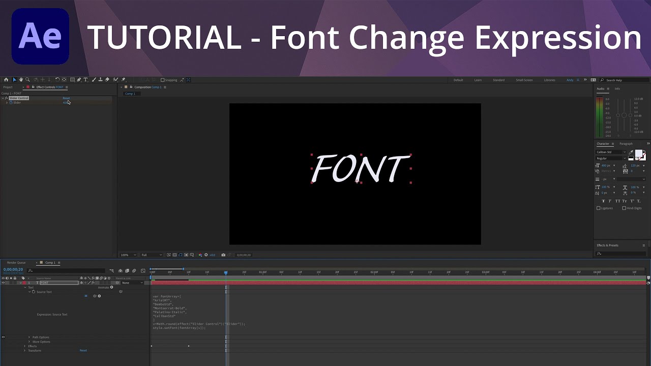 After Effects Tutorial - Font Change Expression
