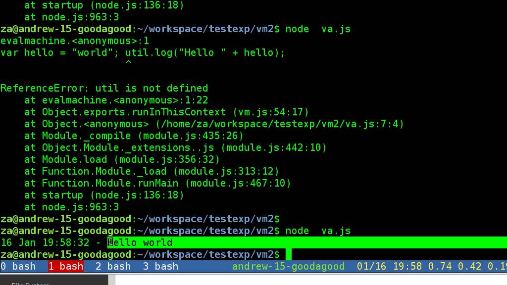 node.js vm module, simple codes