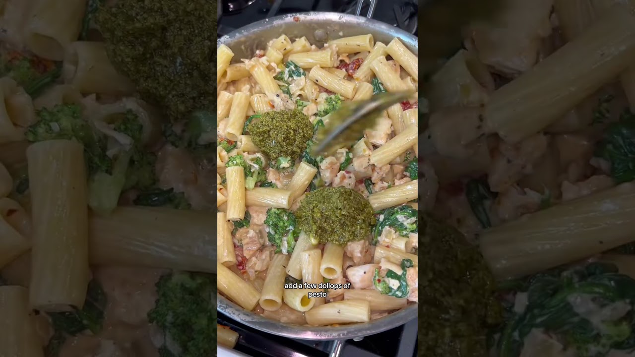 Creamy Pesto Chicken Pasta Bake ✨ My most viral recipe of 2024! #shorts #short #Your Bite