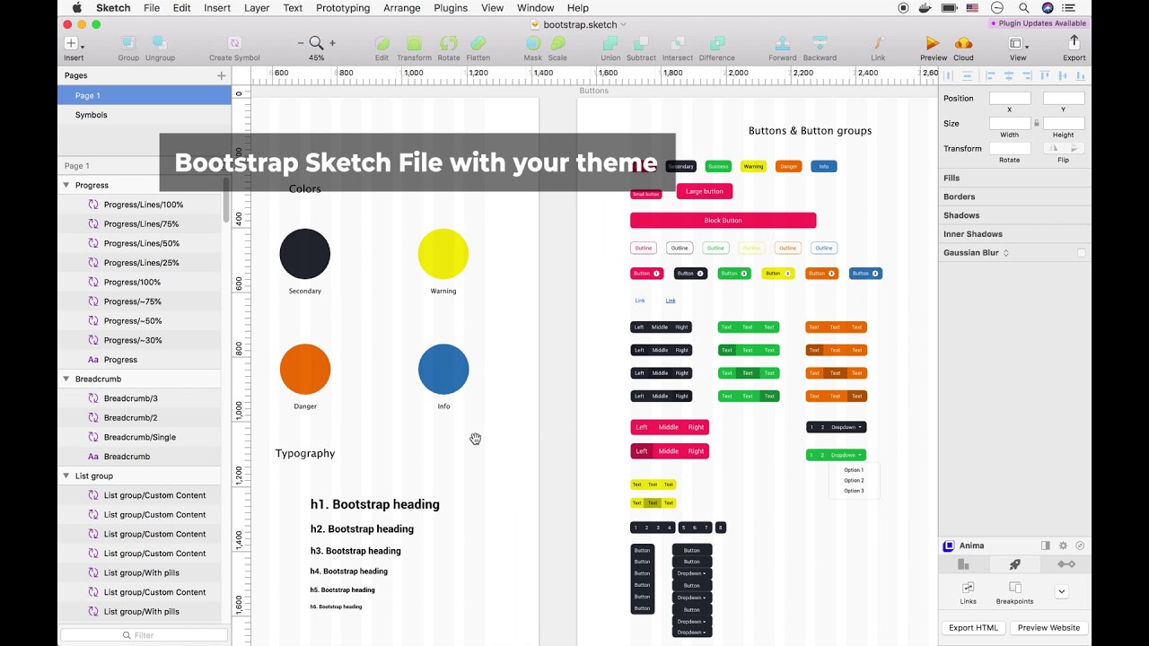 UI Kit Generator (Bootstrap + Sketch Export)