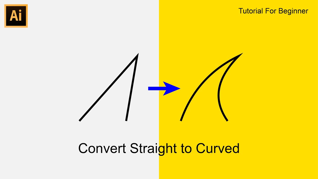 Trick Convert Straight Lines into Curves - Adobe Illustrator Tutorial