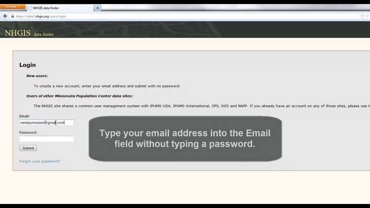 IPUMS NHGIS: Account Registration Tutorial