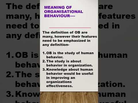 MEANING OF ORGANISATIONAL BEHAVIOUR #mba #viral #trending #bba
