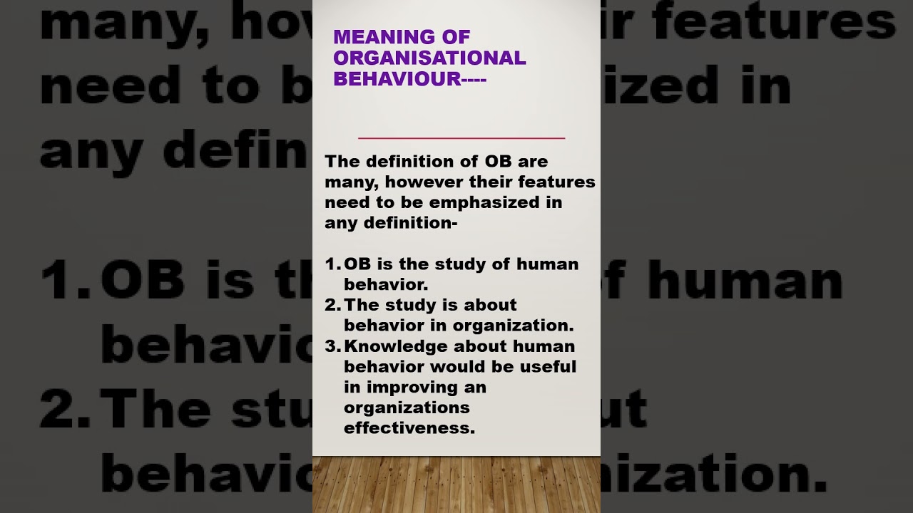 MEANING OF ORGANISATIONAL BEHAVIOUR  #mba #viral #trending #bba