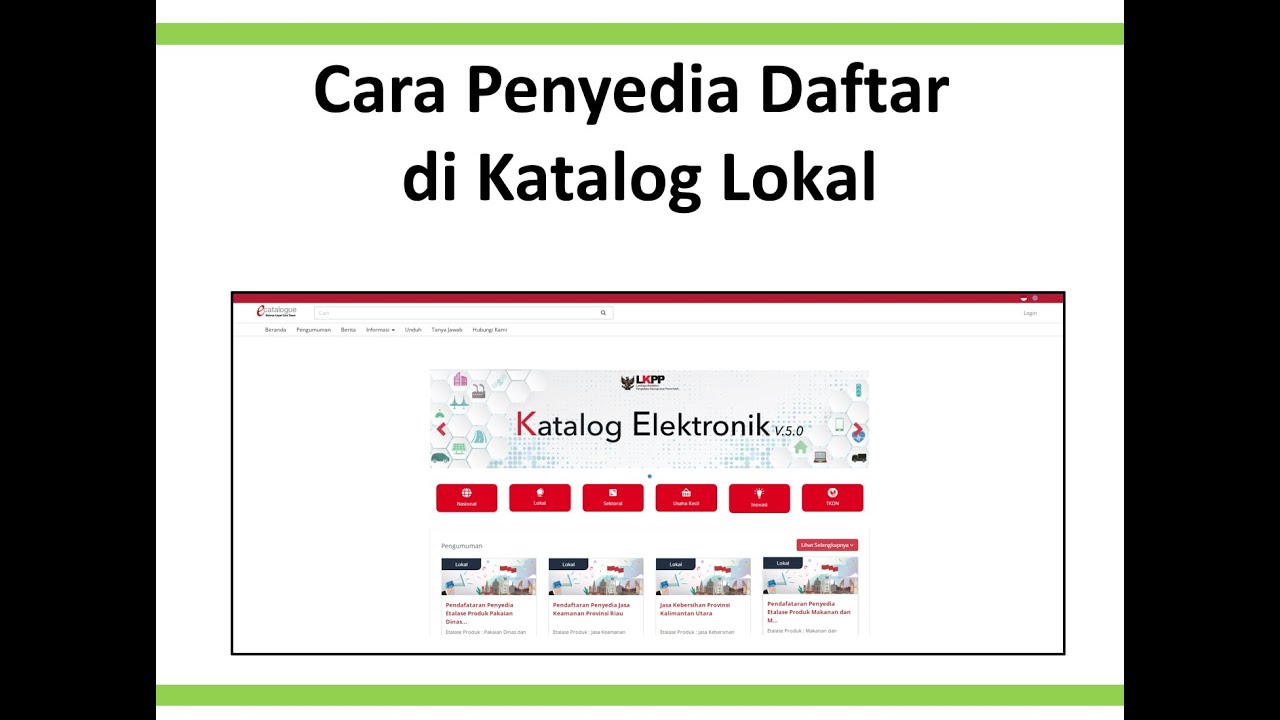 Cara Penyedia Daftar dan tayangkan Produk di Katalog Lokal