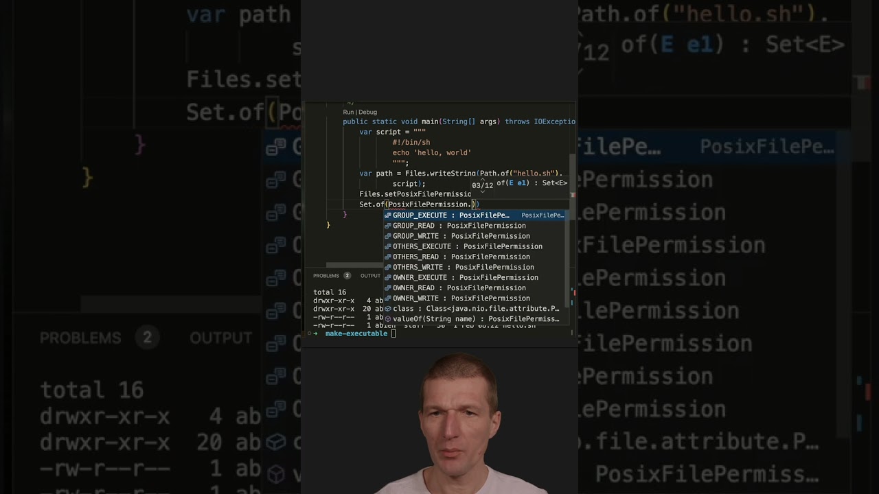 Make Scripts Executable #java #shorts