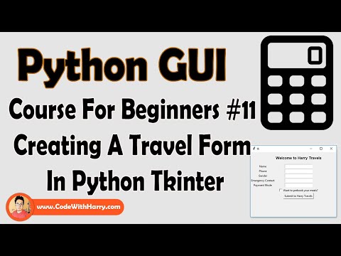 Learn Travel Form Using Checkbuttons Entry Widget | Python Tkinter GUI ...