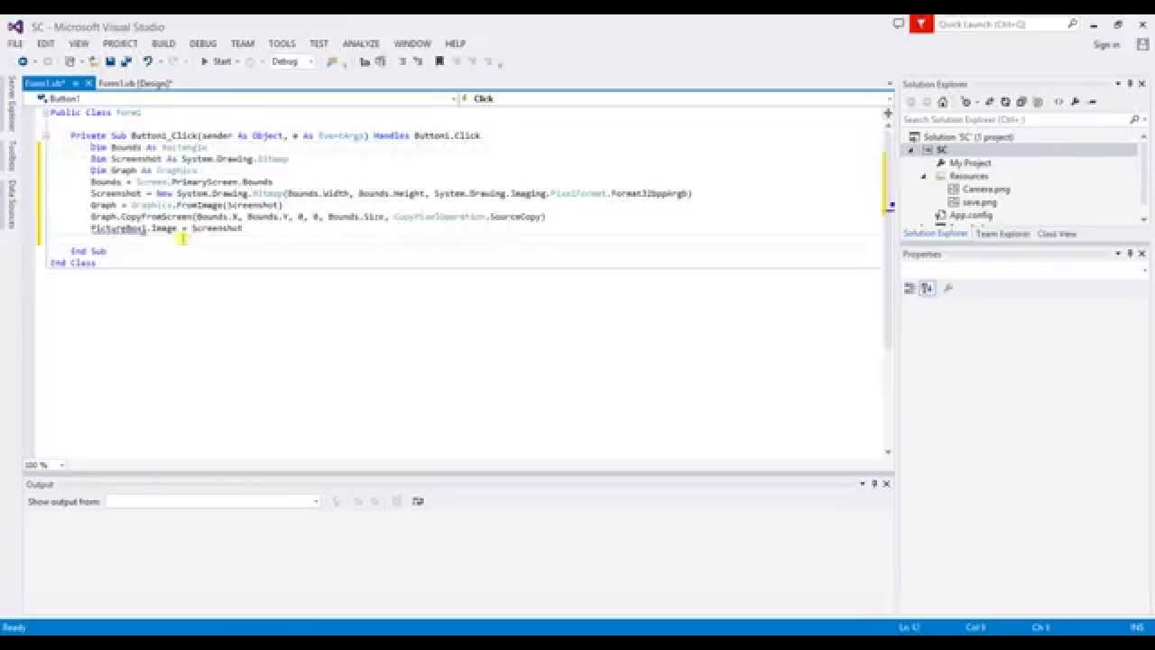 Make Screen Capture program in Visual Basic 2013