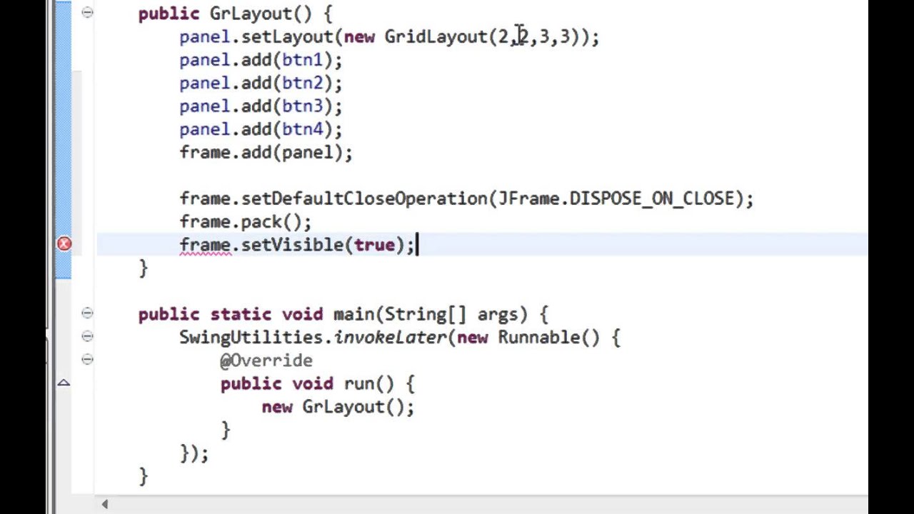 Java swing GUI tutorial #17: GridLayout