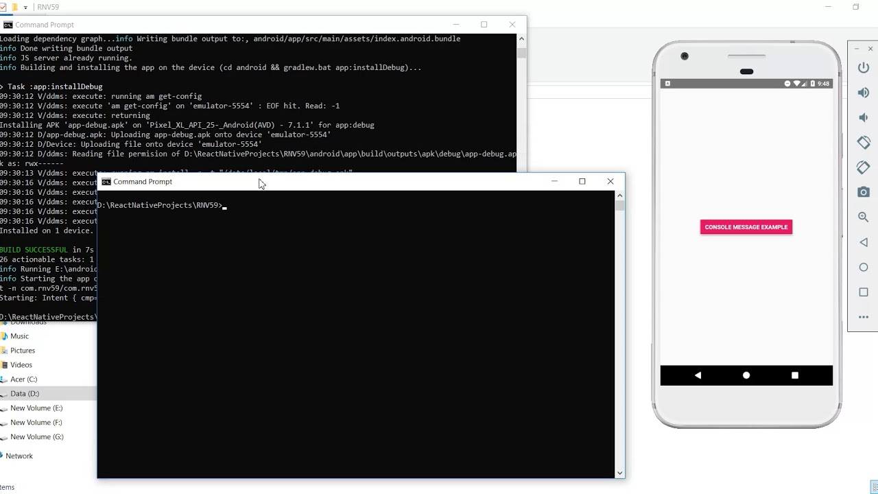 Debug React Native Android or iOS App Using Console log