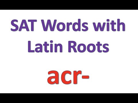 SAT Words with Latin Roots: Acris