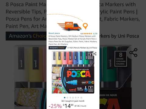 8 Posca Paint Markers, 5M Medium Posca Markers with Reversible Tips, Posca Marker Set of Acrylic