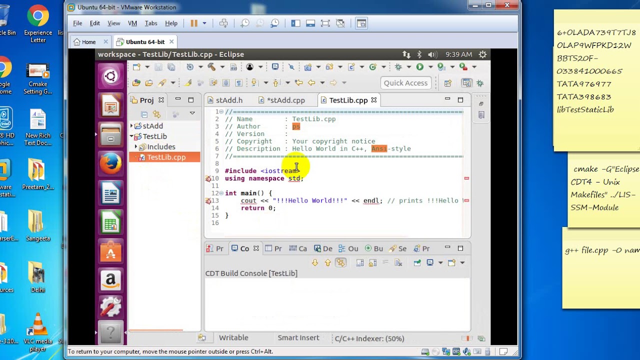 How to create Static Library on Linux with eclipse