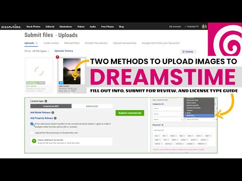 Two Methods to Upload Images to Dreamstime, Fill Out Info, Submit for Review, and License Type Guide