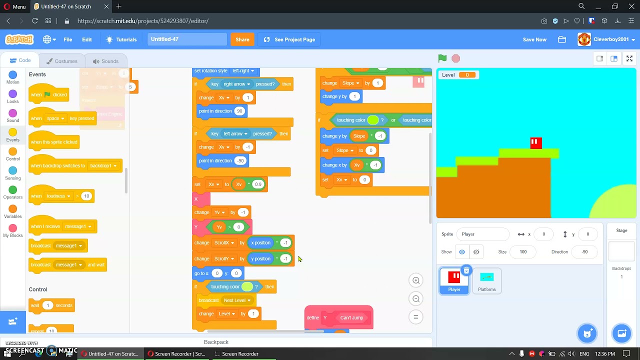 Scratch 3.0 Tutorial: How to Make a Scrolling Platformer Game (Part 2)