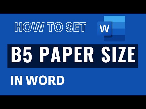 how to set B5 size in word