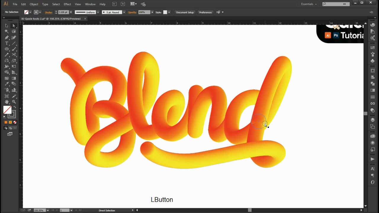 illustrator quick tutorial  Text blend effect