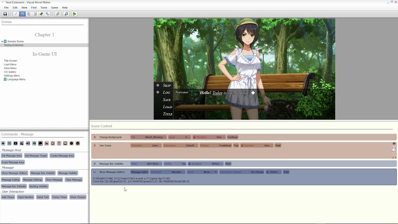 Super Message Editor Demonstration - Visual Novel Maker
