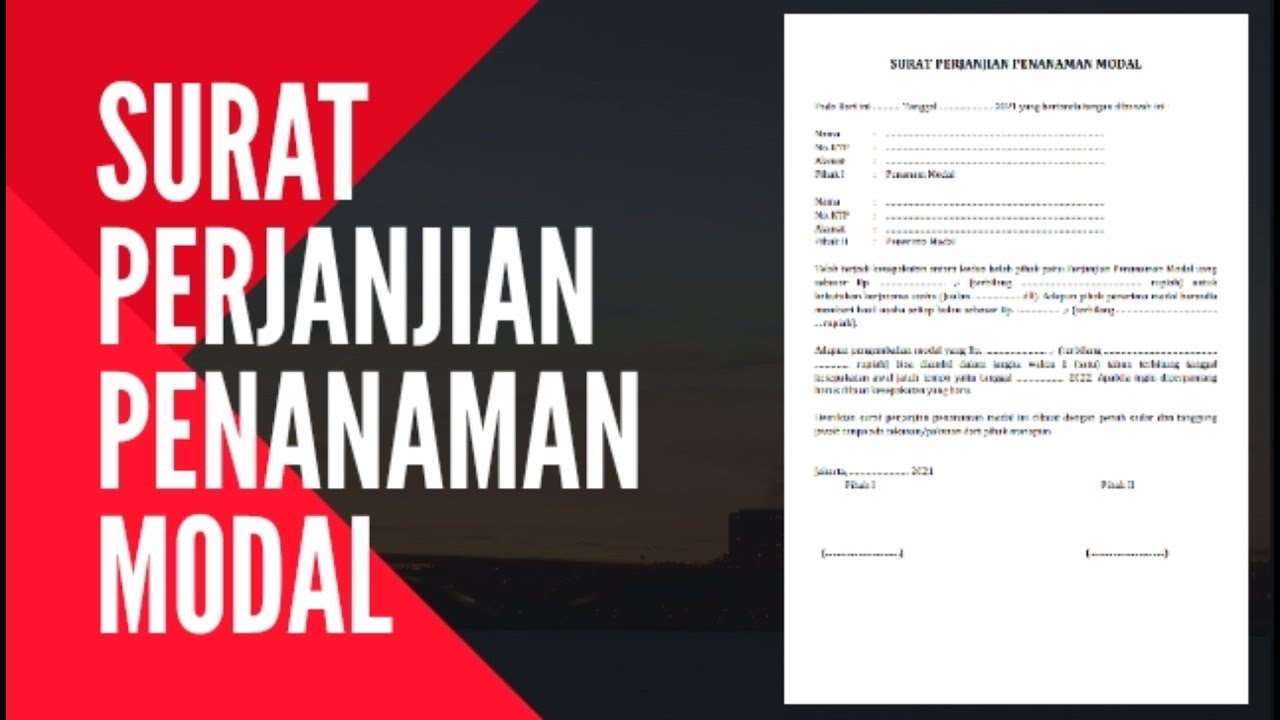 Surat Perjanjian Penanaman Modal