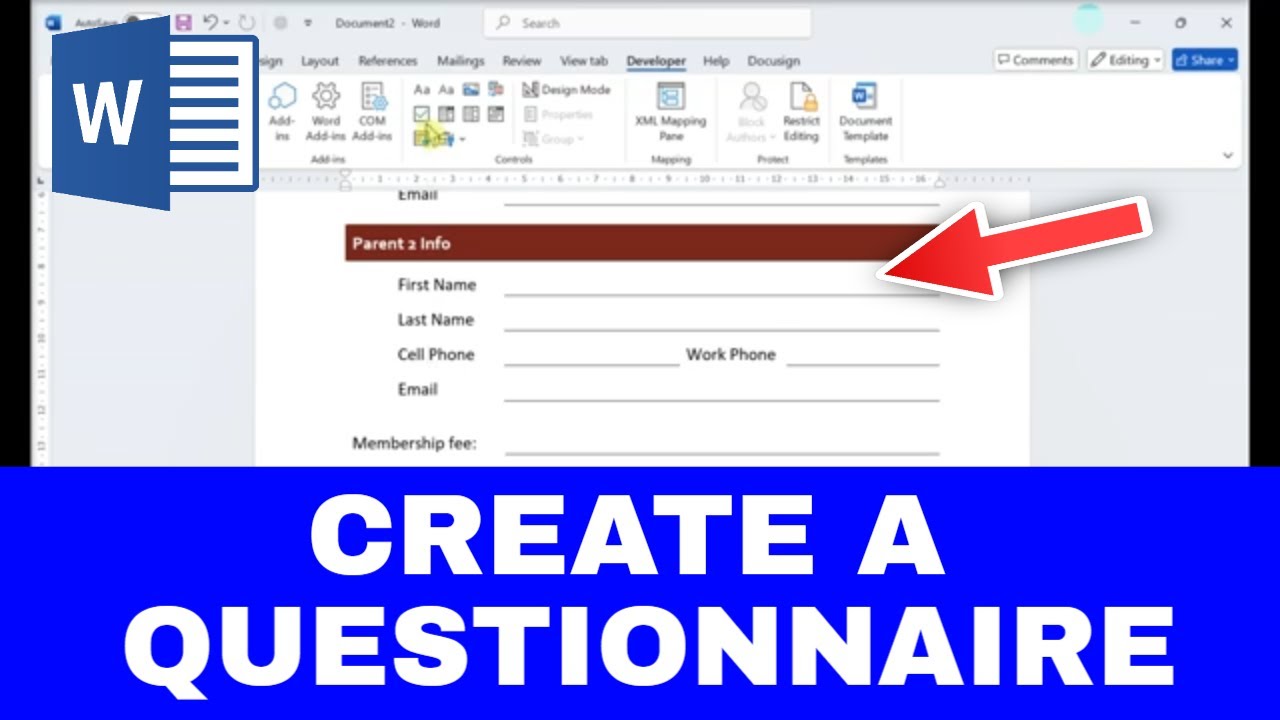 How to Create a Questionnaire Form in WORD (Using Free Templates or from Scratch)