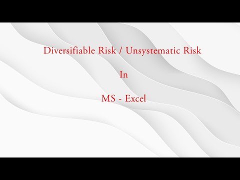 Unsystematic Risk in Excel. Standard deviation in Excel