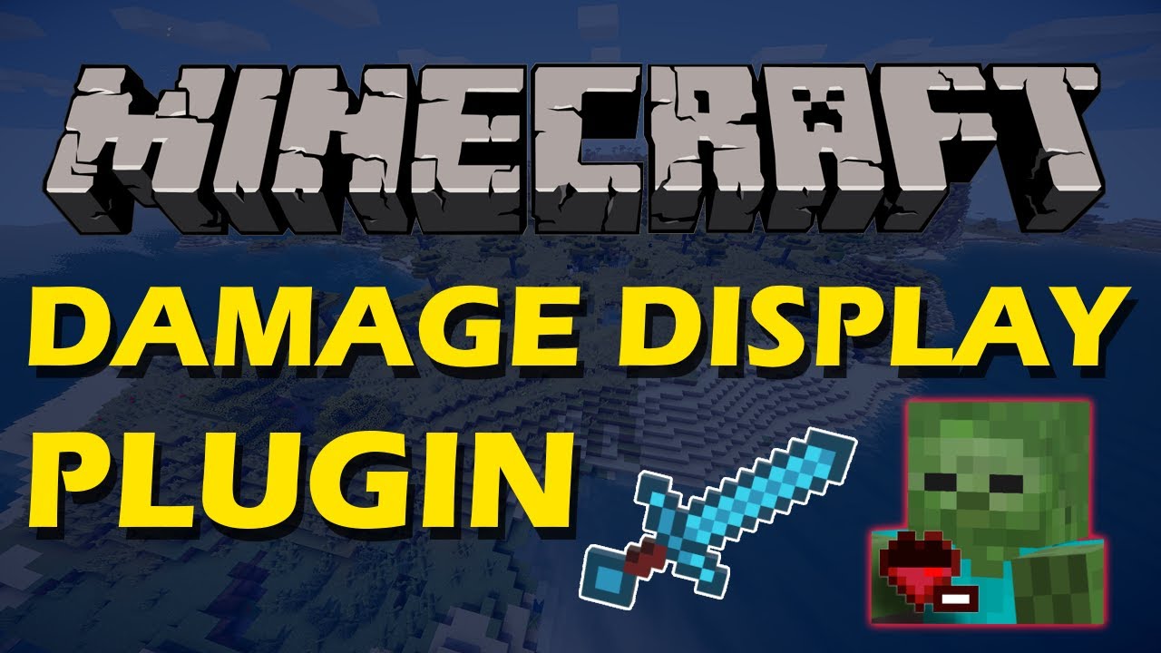 Show mob damage in Minecraft with Damage Display Plugin