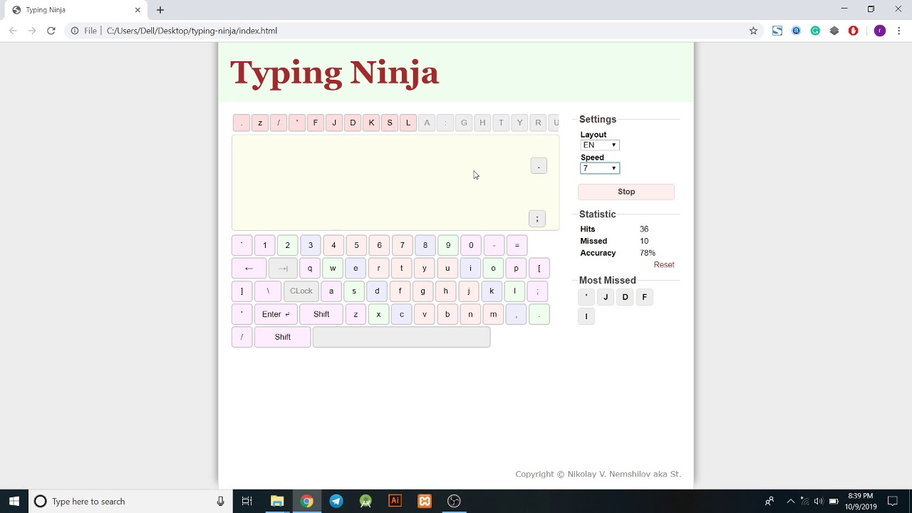 Typing Practice In JavaScript With Source Code | Source Code & Projects