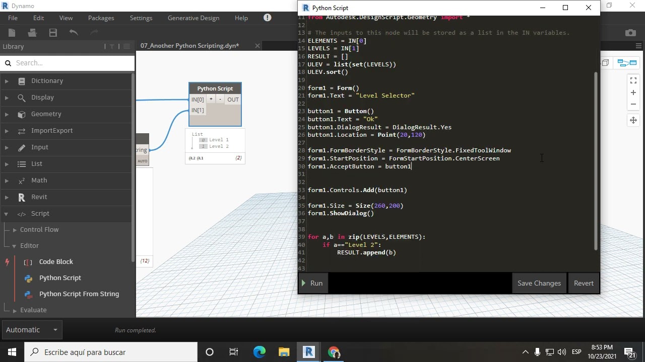 BIM Dynamo Revit Python Programing for User Interphase