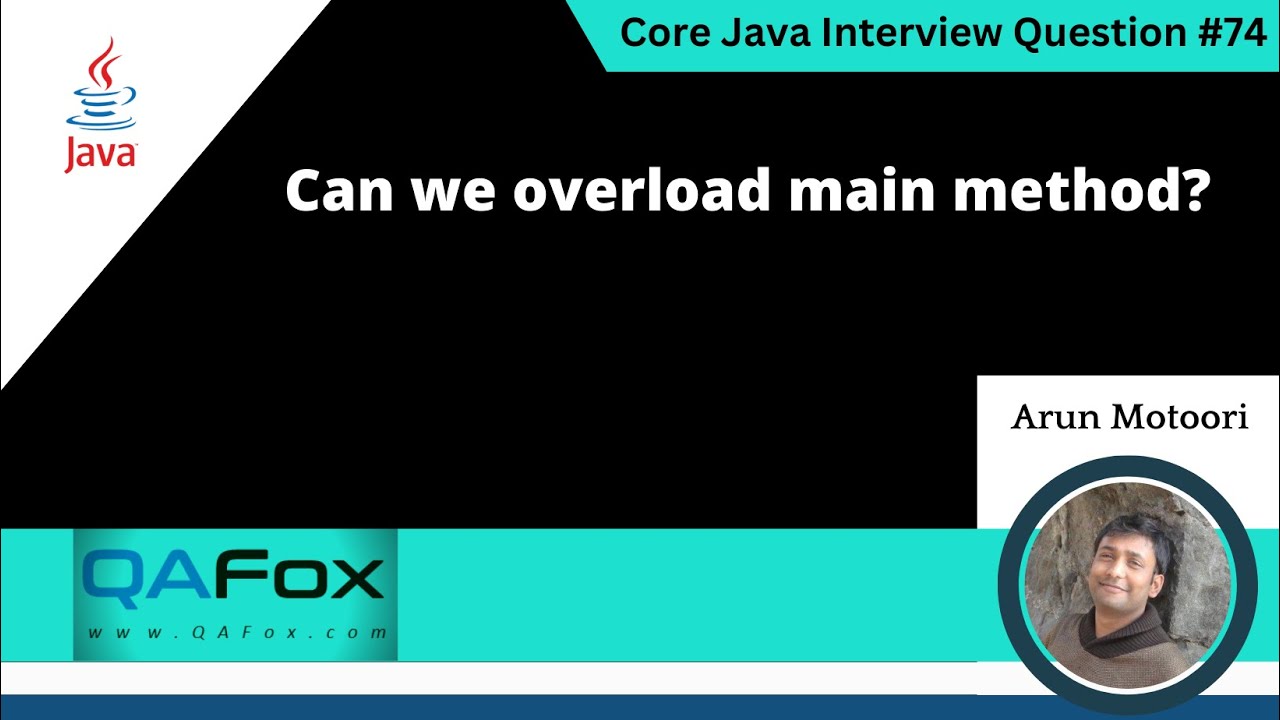 Can we overload main method (Core Java Interview Question #74)