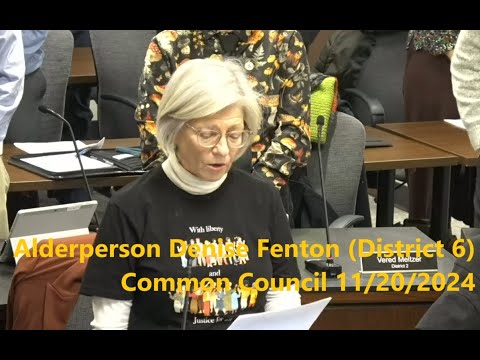 Alderperson Denise Fenton’s Invocation At 11/20/2024 Common Council ...
