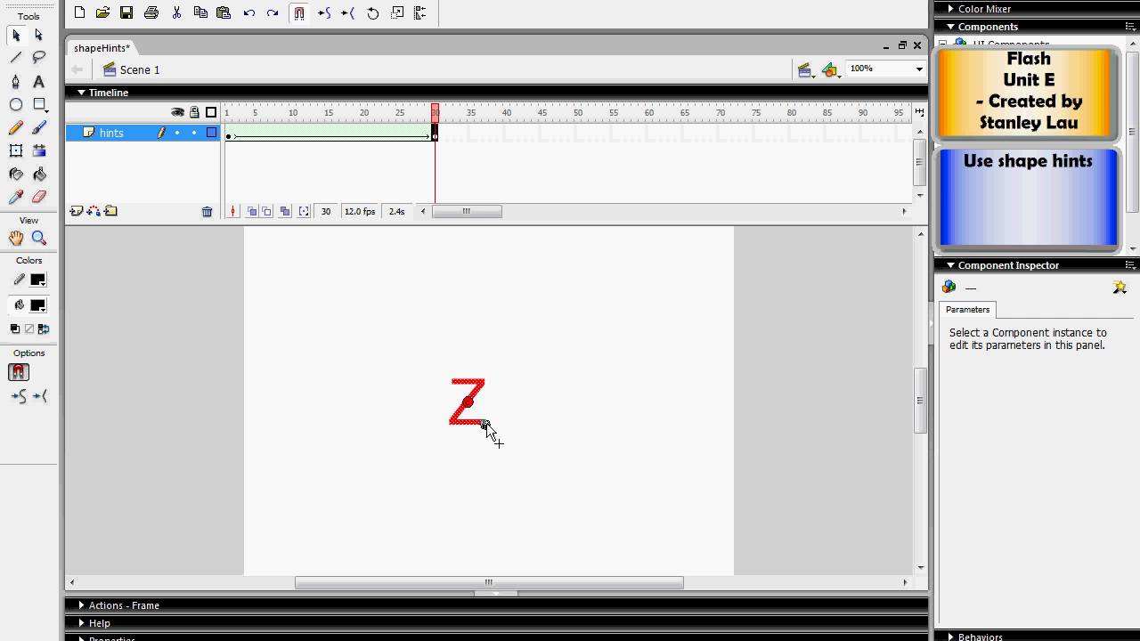 Flash Unit E   3  Use shape hints