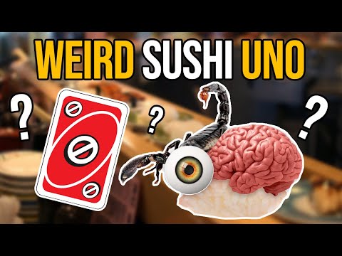We Eat Some of the Weirdest Sushi on the Menu! - Weird Sushi Uno!?