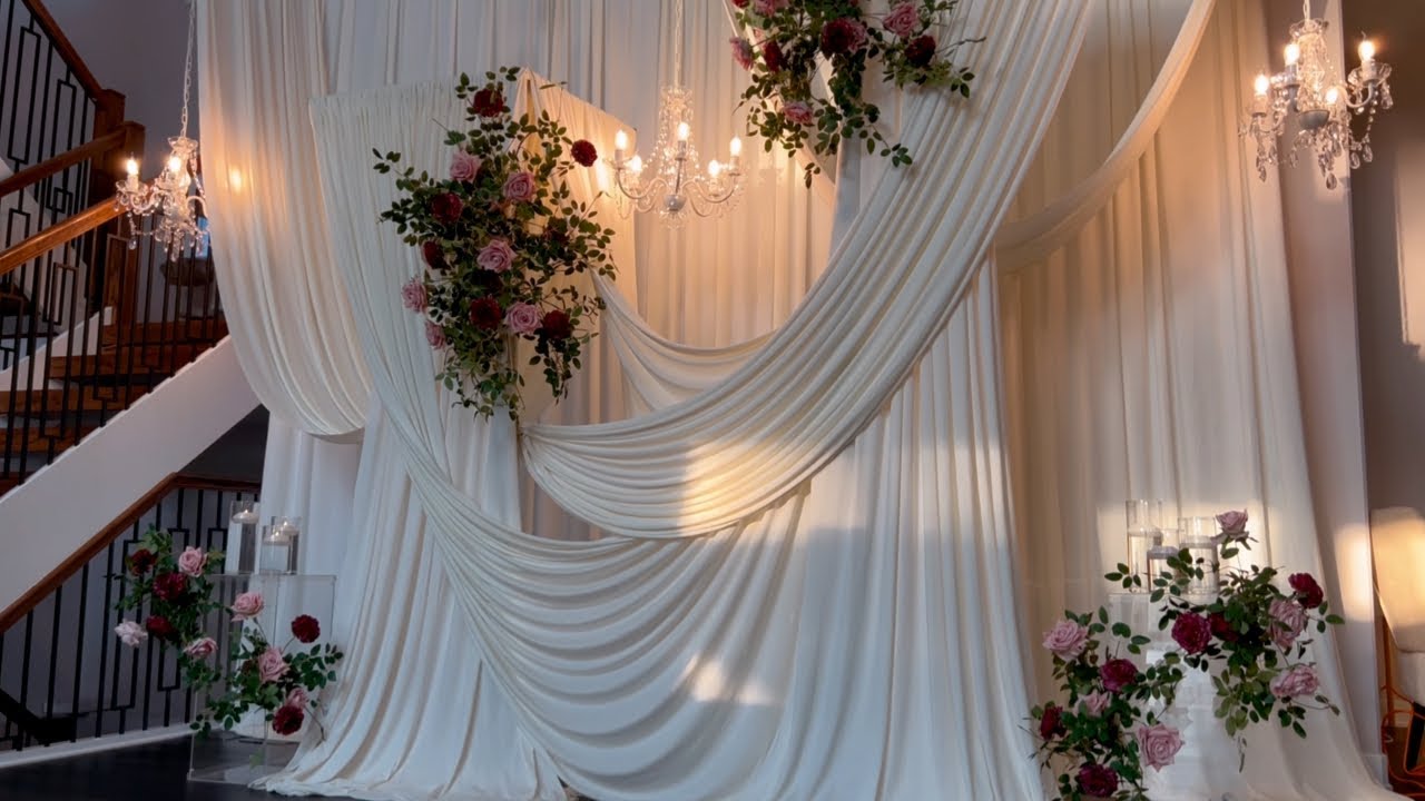 Diy - Dramatic Minimal Backdrop | DIY- unique draping 