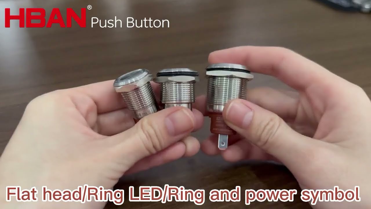 16mm high current push button switch metal stainless steel ring led illumianted momentary latching