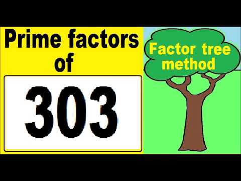 Prime factors of 303. Prime factors decomposition of 303. Factor tree method.