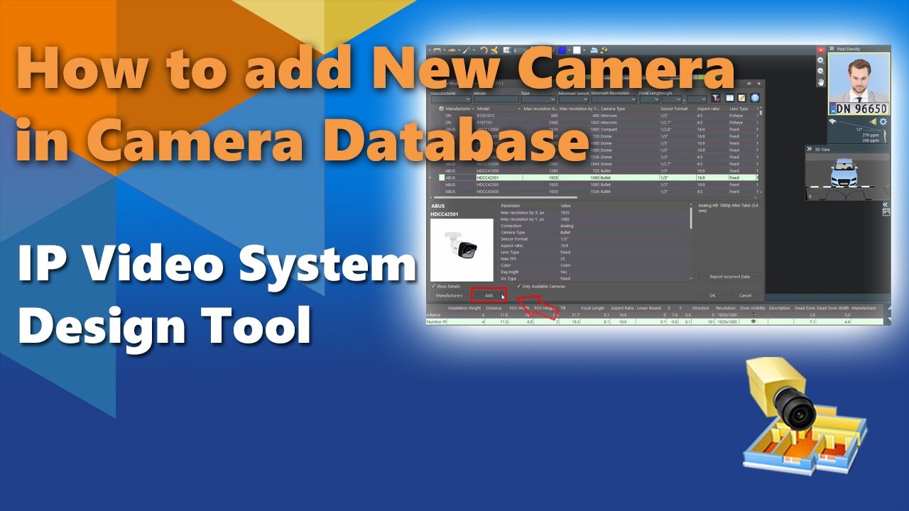 How to Add a New Camera in the Camera Database in the IP Video System Design Tool?