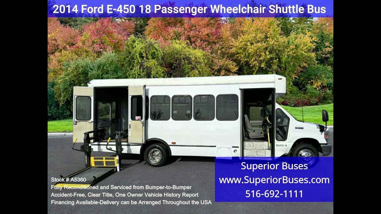 2014 Ford E 450 18 Passenger Wheelchair Shuttle Bus