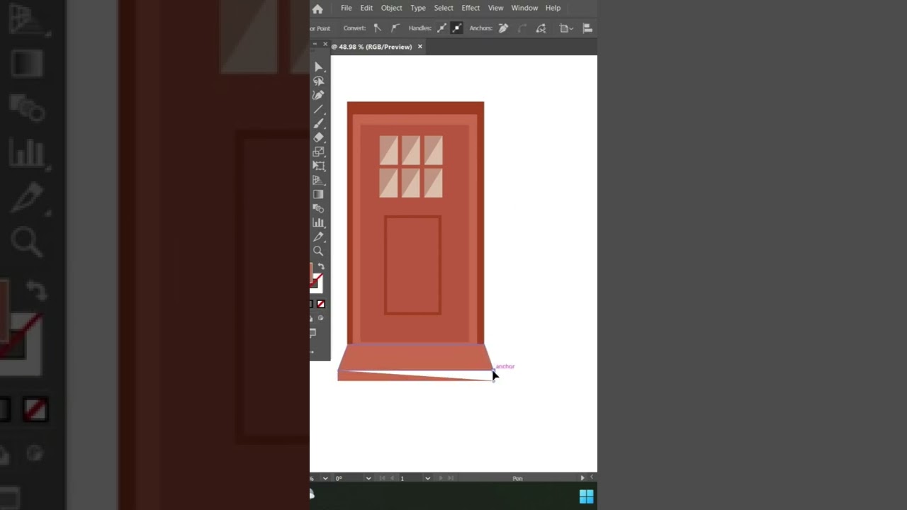 Front Door Vector Art ||  Adobe Illustrator ||  #shorts