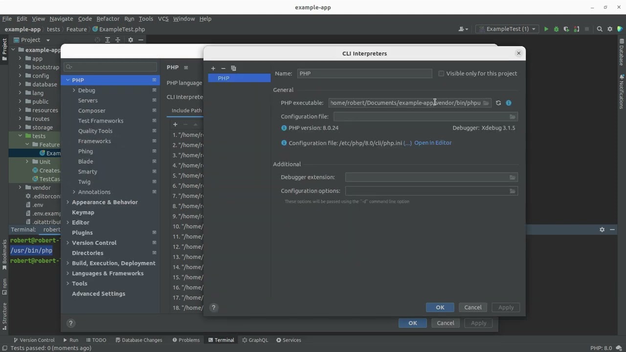 Class phpunit could not be found (Laravel, PHPUnit, PhpStorm)
