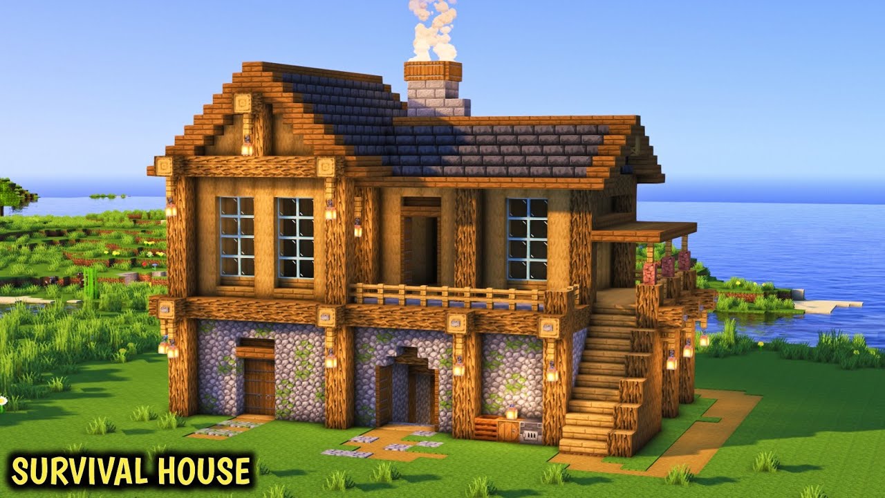 Easy survival house minecraft || How to build survival house #minecraft ...