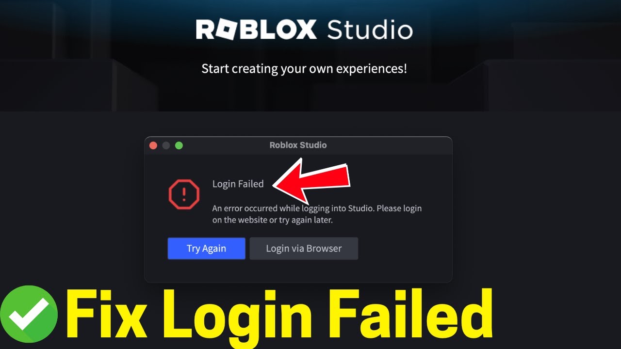 Fix Roblox Studio: Login Failed