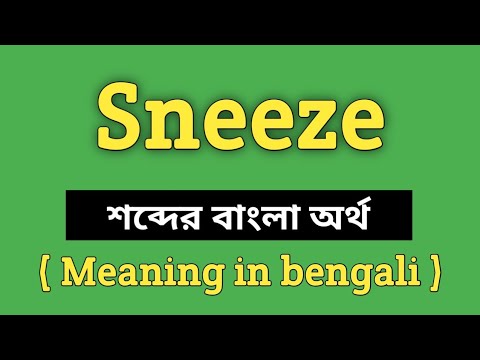 Sneeze Meaning in Bengali || Sneeze শব্দের বাংলা অর্থ কি? || Word Meaning Of Sneeze