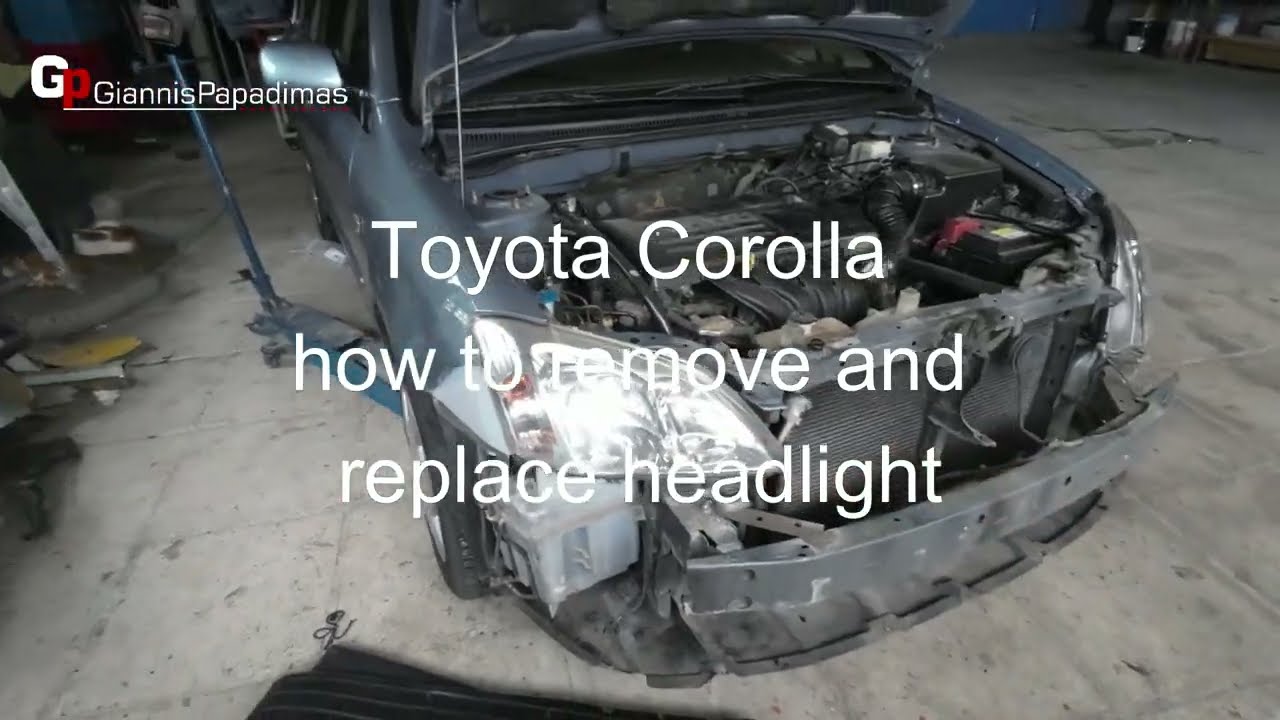 Toyota Corolla 2000-2007  how to remove and replace headlight