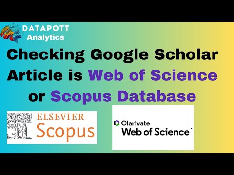 Checking Google Scholar Article in Web of Science or Scopus Databases