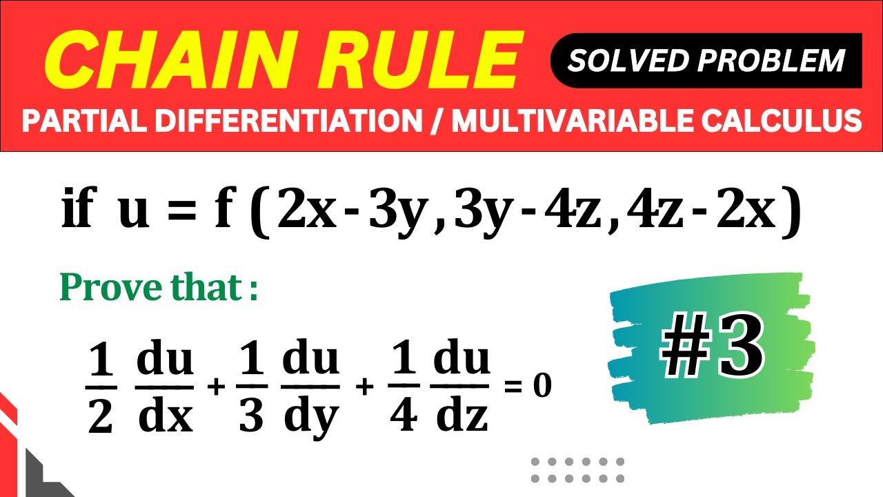 CHAIN RULE OF PARTIAL DIFFERENTIATION SOLVED PROBLEM 3 | MULTIVARIABLE CALCULUS @TIKLESACADEMY