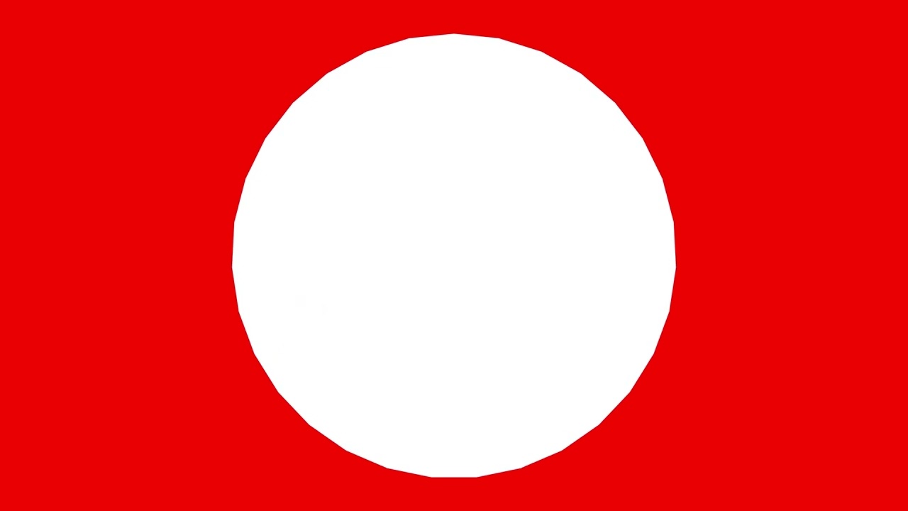 White Triacontahenagon Red Background Scale Up