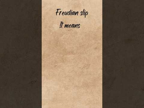 Freudian Slip and Regression Vocabulary from psychology #education #words #meaning #intersting #rare